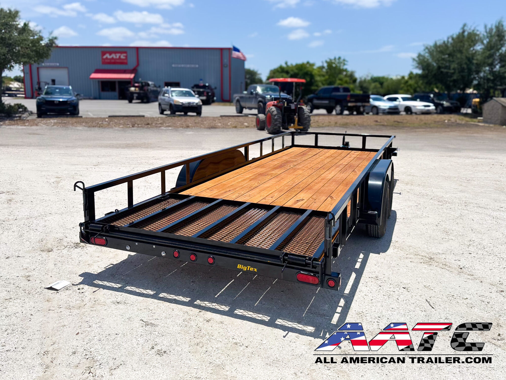 70PI-20 BIG TEX 7X20 TANDEM AXLE UTILITY TRAILER WITH RAMP GATE 2 BRAKE ...