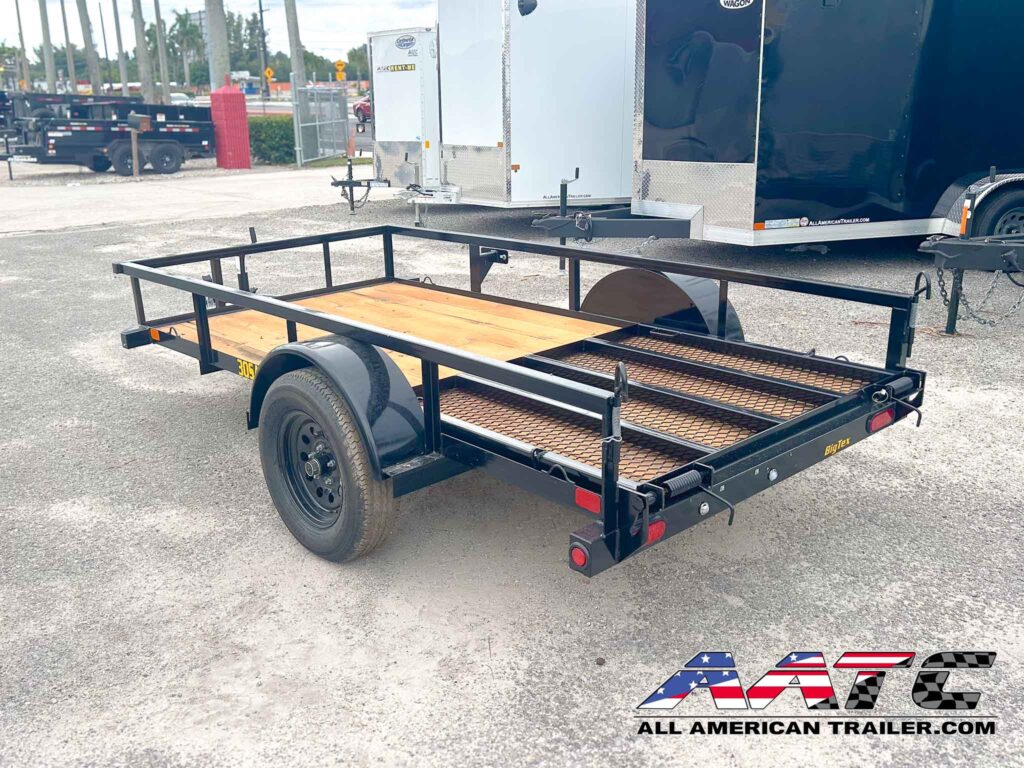 30SA-10 BIG TEX 5X10 SINGLE AXLE UTILITY TRAILER WITH RAMP GATE | All ...