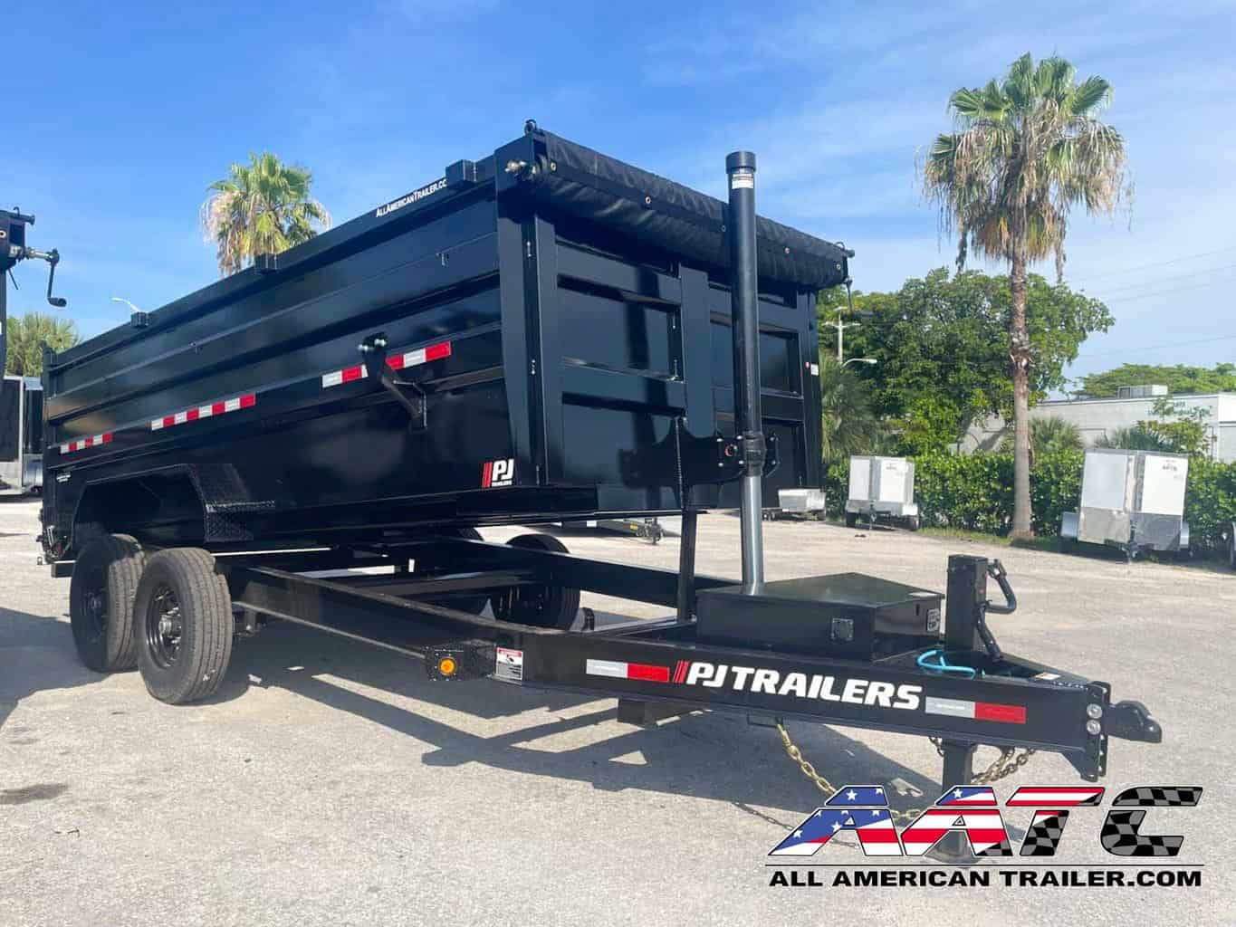 DT-162-P4 PJ 16' DUMP TRAILER 4' SIDE 8 TON 16,000 GVWR 7X16 TELESCOPIC ...