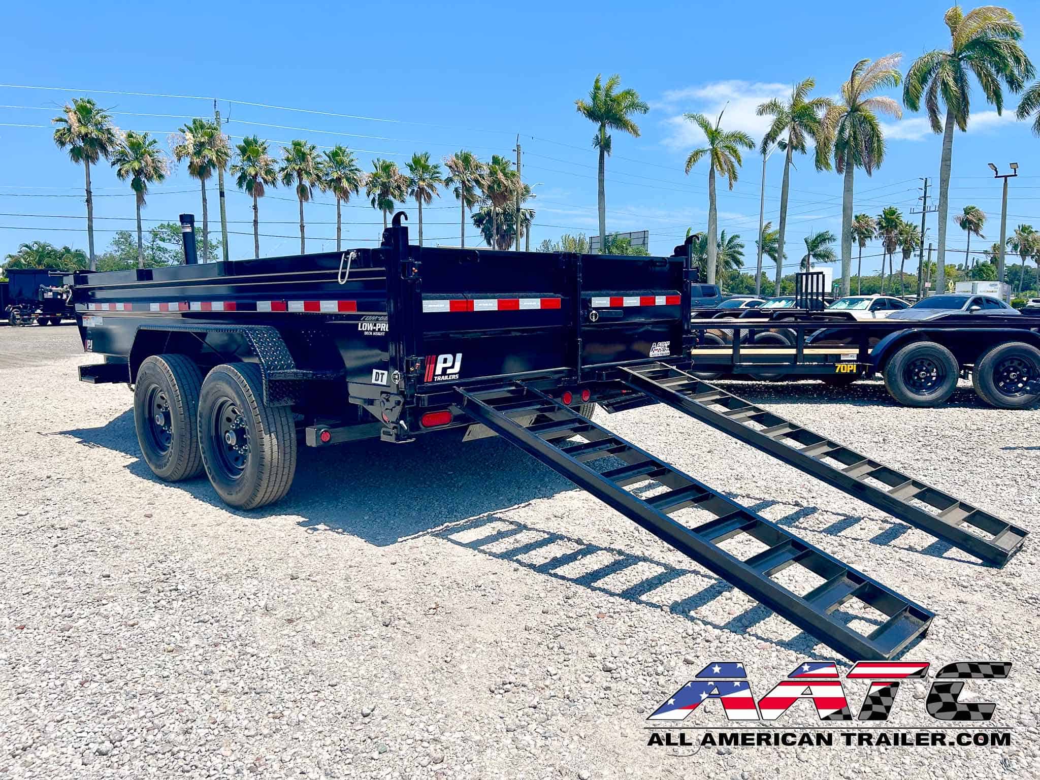 DT-162 PJ 16' DUMP TRAILER 2' SIDE 8 TON 16,000 GVWR 7X16 TELESCOPIC ...