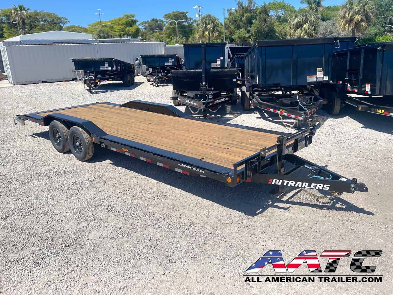 B6-242-SIR PJ 24' EQUIPMENT TRAILER 7 TON 14,000 GVWR FULL WIDTH DECK 8 ...